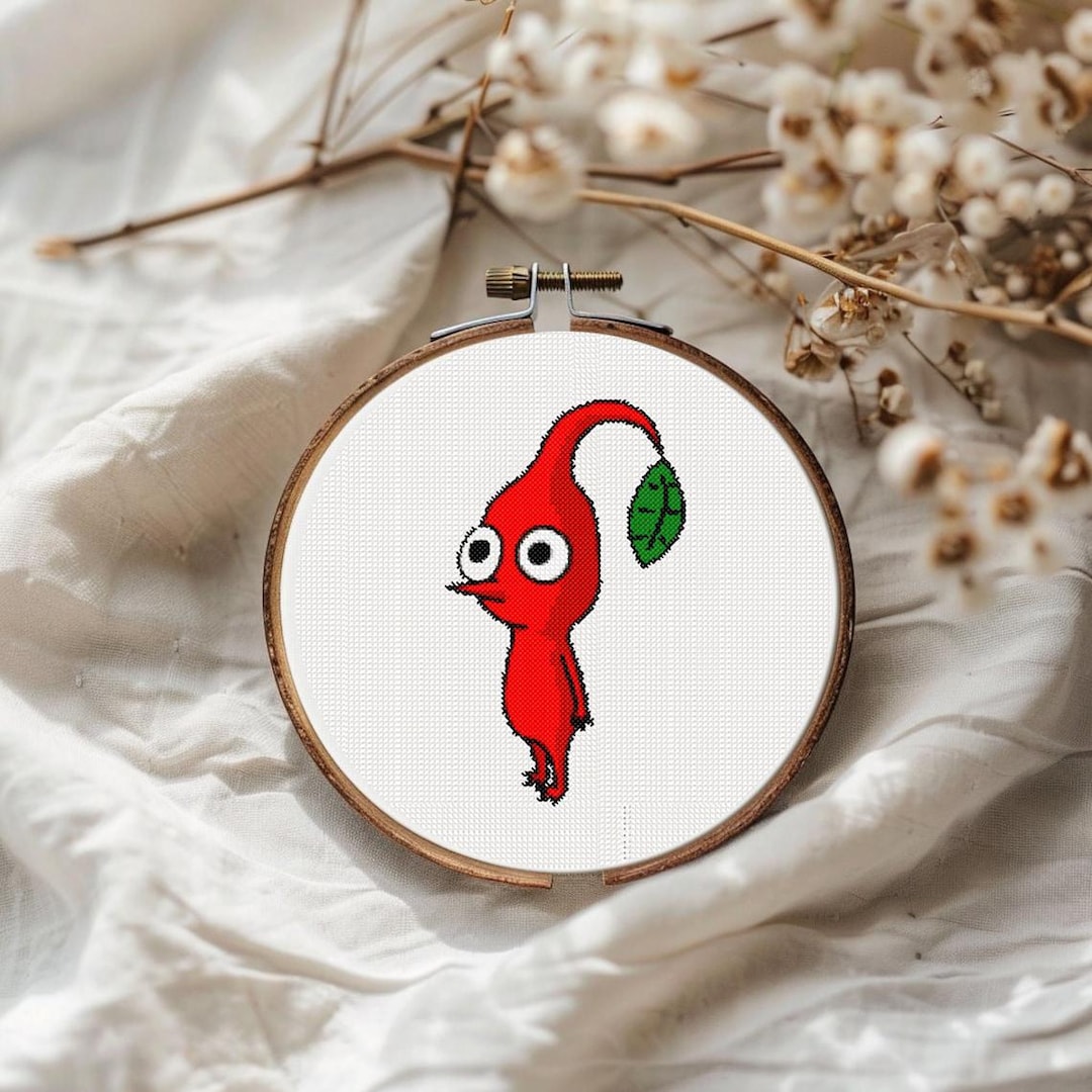 Pikmin Cross Stitch, Red Pikmin Pattern, Instant Download, Sanei Bokei ...