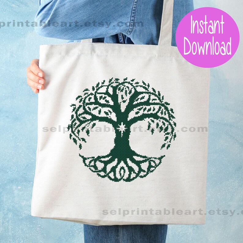 Elven Tree Cross Stitch Pattern Fantasy Embroidery PDF for LOTR Fans ...