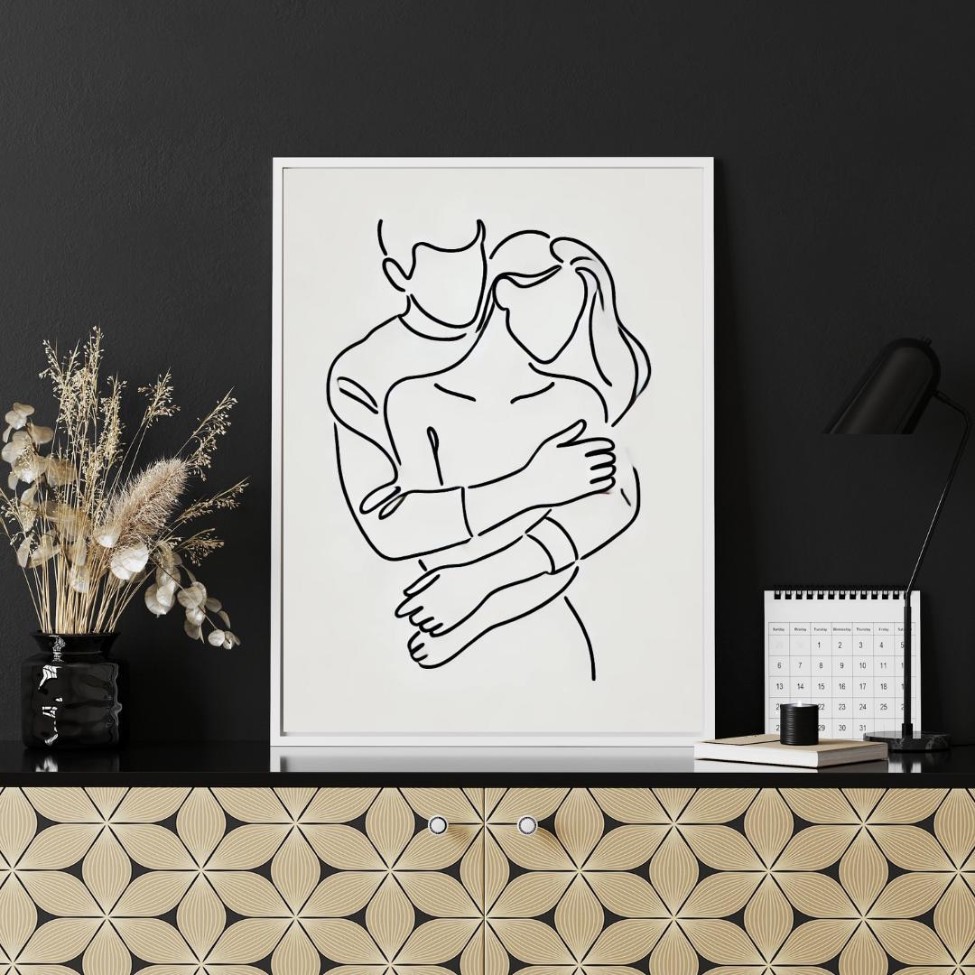 Minimalist Hug – Line Art Love Picture - Digital Download - Etsy