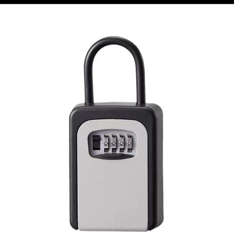 Waterproof 4-digit Combination Key Lock Box: Removable Hook, Rust ...