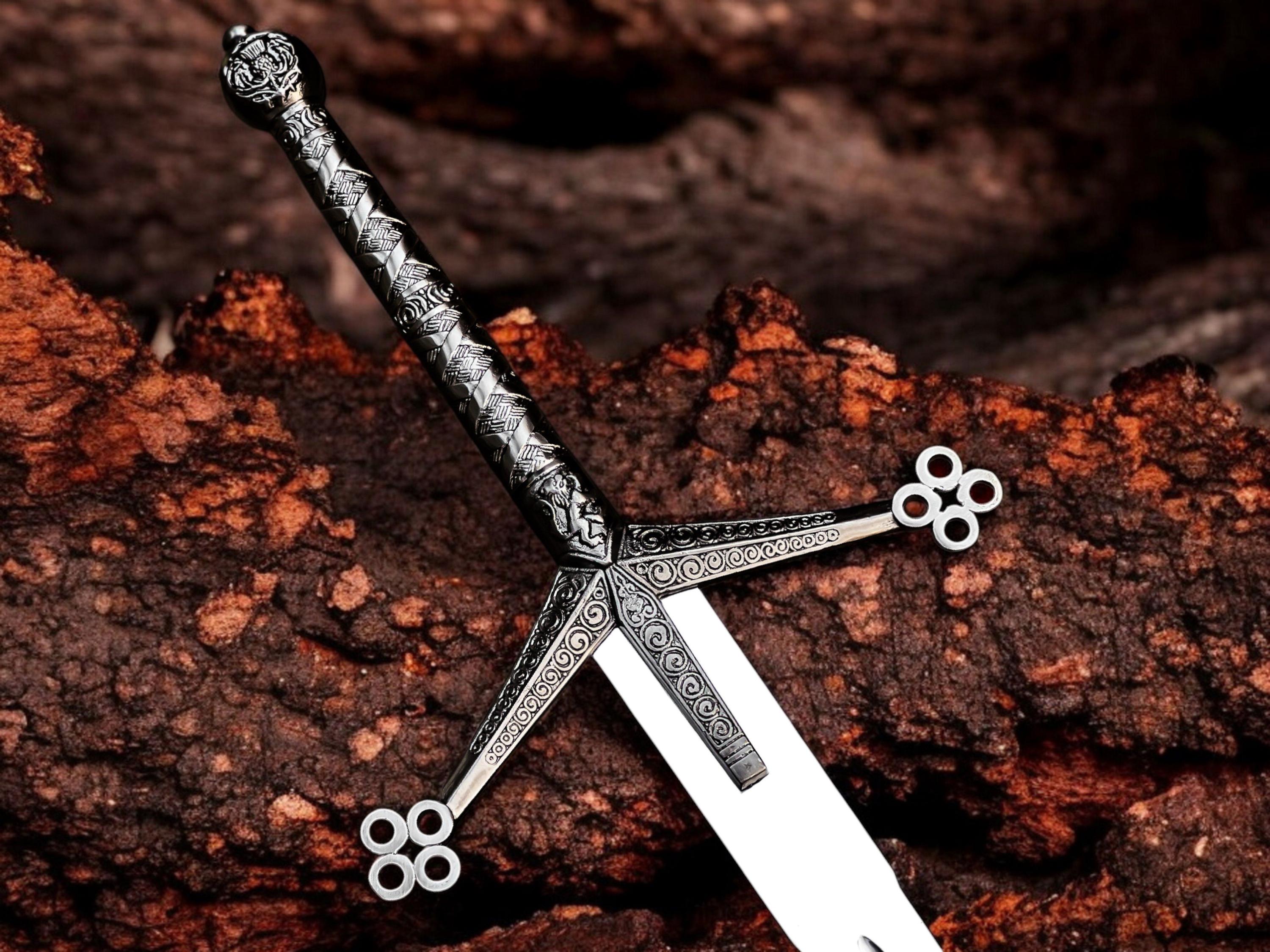 Handmade Scottish Claymore Sword J2 Steel Highland Claymore Black ...