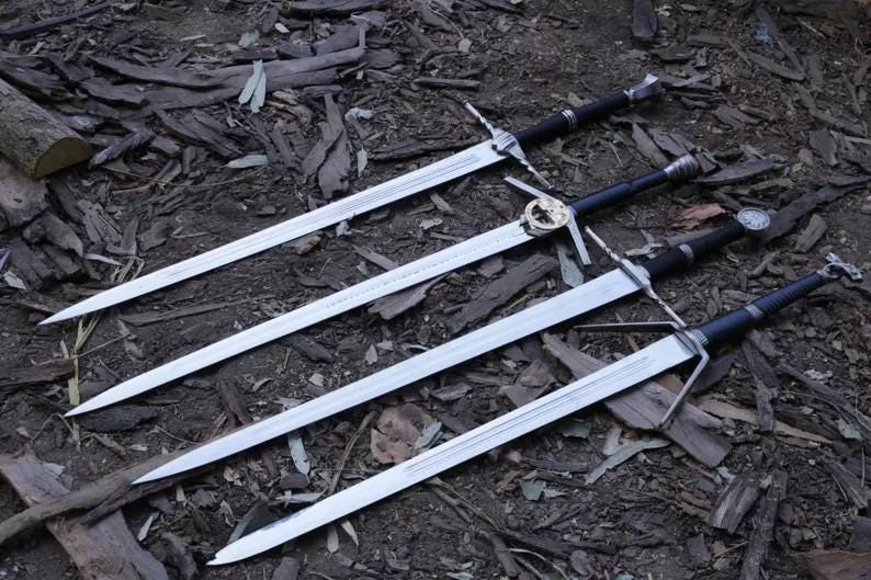 The Witcher 3 Wild Hunt Swords, Geralt of Rivia Cosplay Swords, White ...