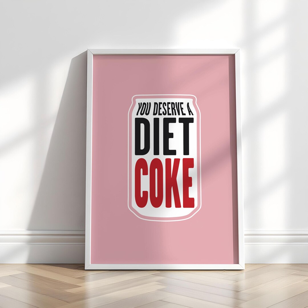Diet Coke Pink Poster: Funny Bar Cart Art (digital Download) - Etsy