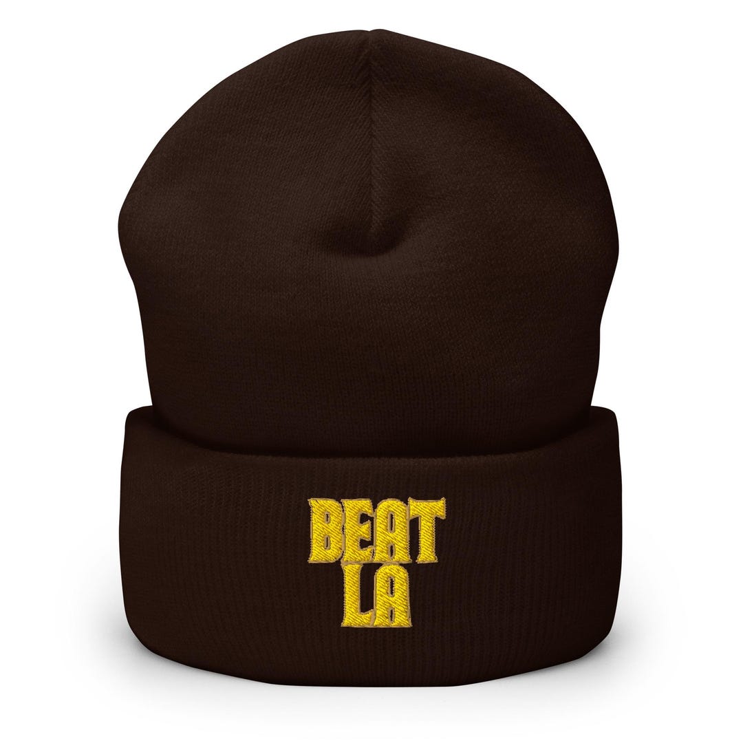 San Diego Padres BEAT LA Design Embroidered Cuffed Beanie Baseball Hat ...
