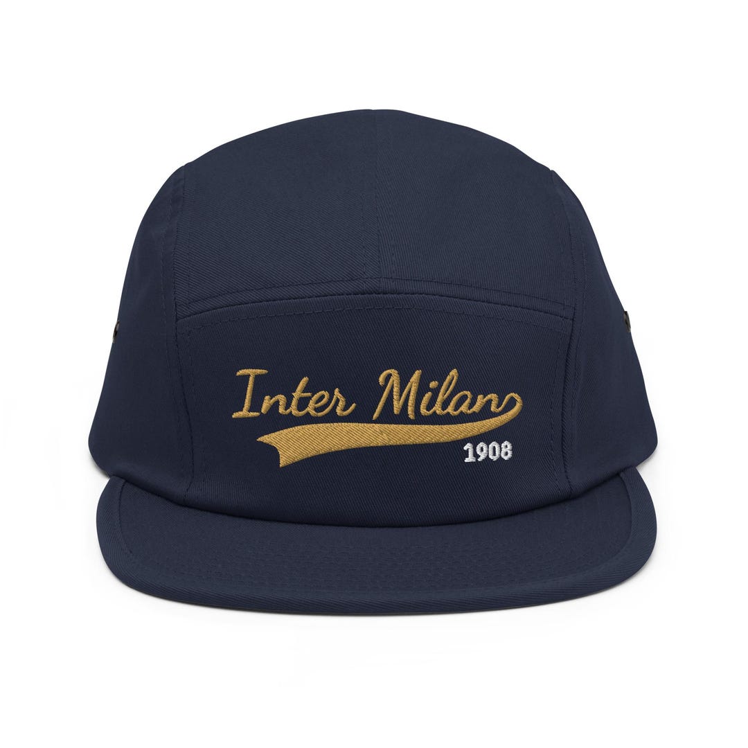 Inter Milan Minimalist Design Embroidered Five Panel Cap Soccer ...