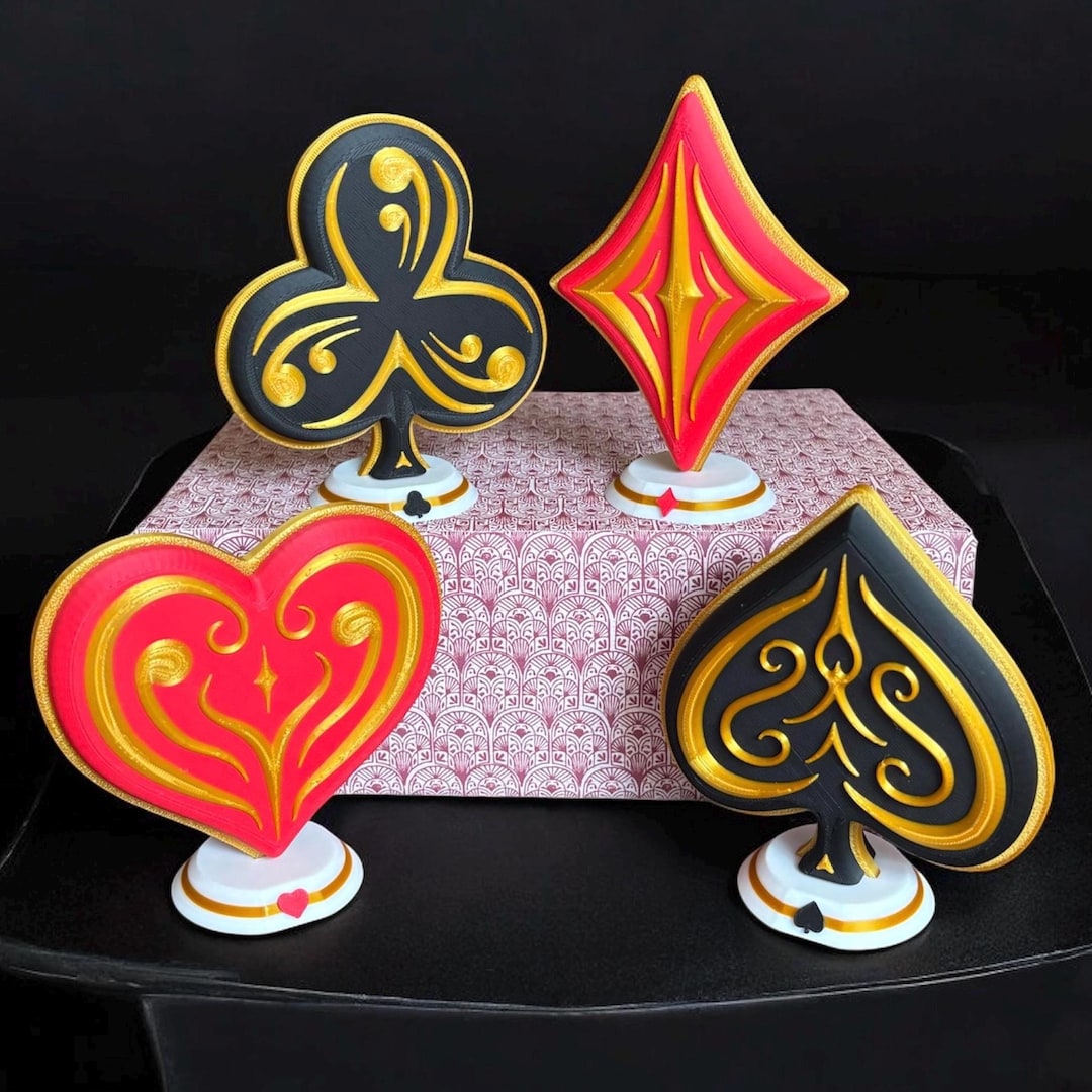 Playing Card Decorations W/ Stands, Includes Black and Gold Ace Cards ...