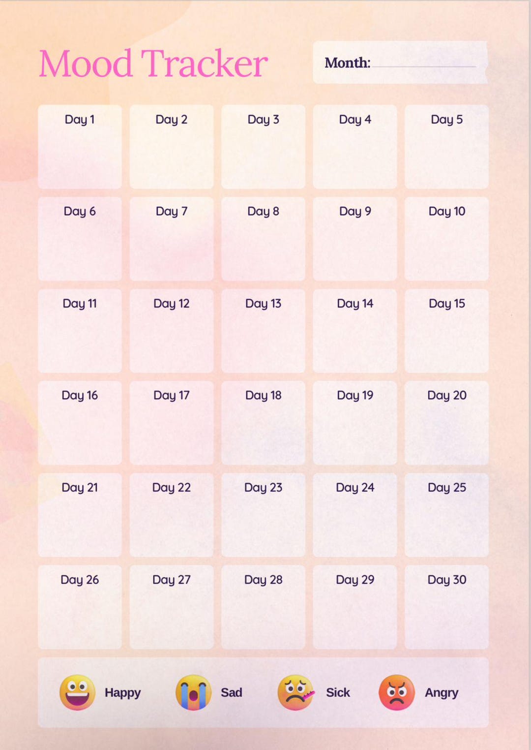 Mood Tracker, Mood, Tracker - Etsy