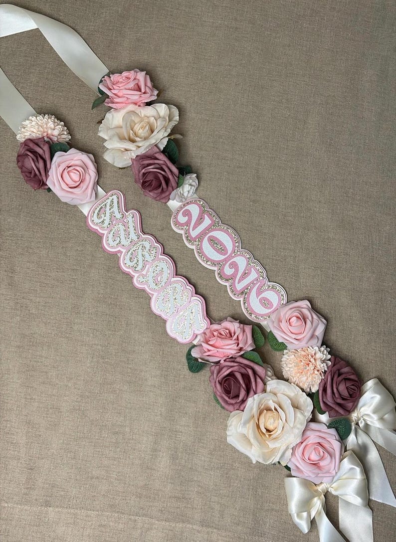 Personalized Floral Graduation Sash One of a Kind | Custom Name ...