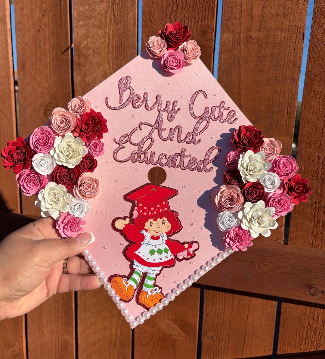 Strawberry Grad Topper| Berry Cute and Educated Grad Topper|straberry ...