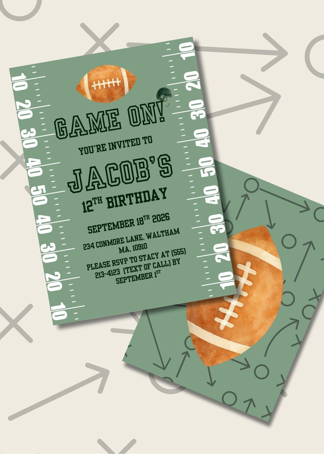 Football Themed Invitation - Etsy