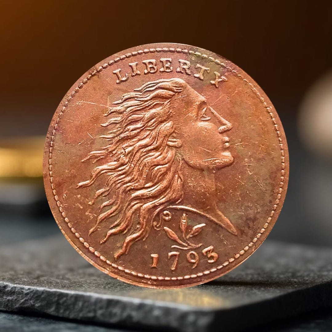 1793 Flowing Hair Cent Rare US Commemorative Coin Antique Collectible ...
