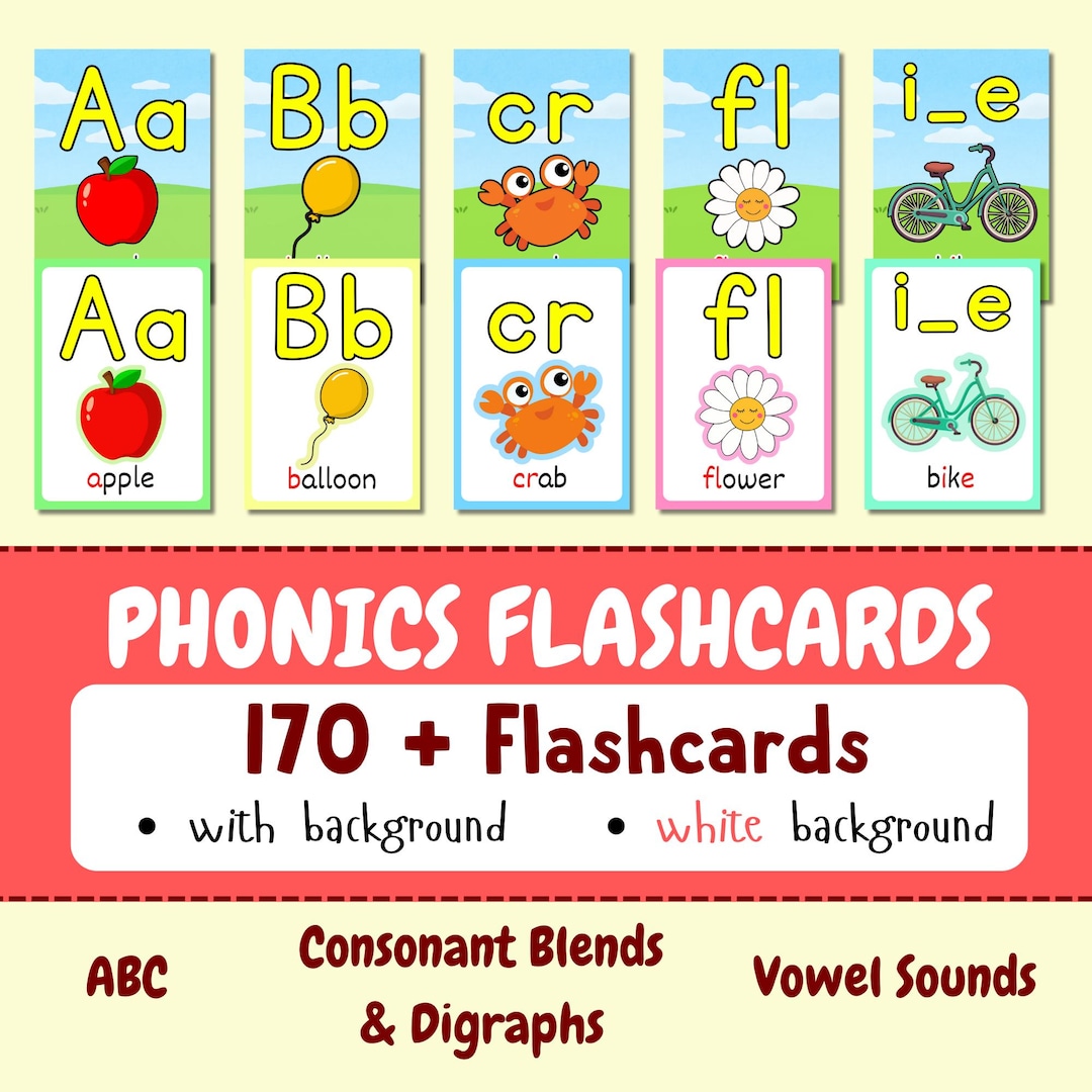 170+ Phonics Flashcards | Alphabets | ABC | Consonant Blends & Digraphs ...
