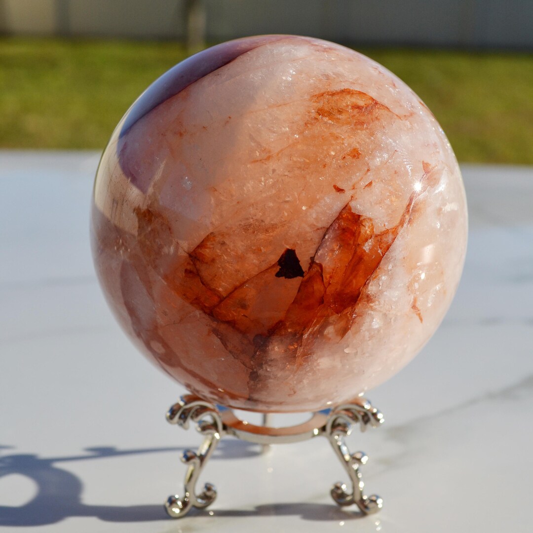 Fire Quartz Sphere - Hematoid Quartz - Root, Sacral, and Solar Plexus ...