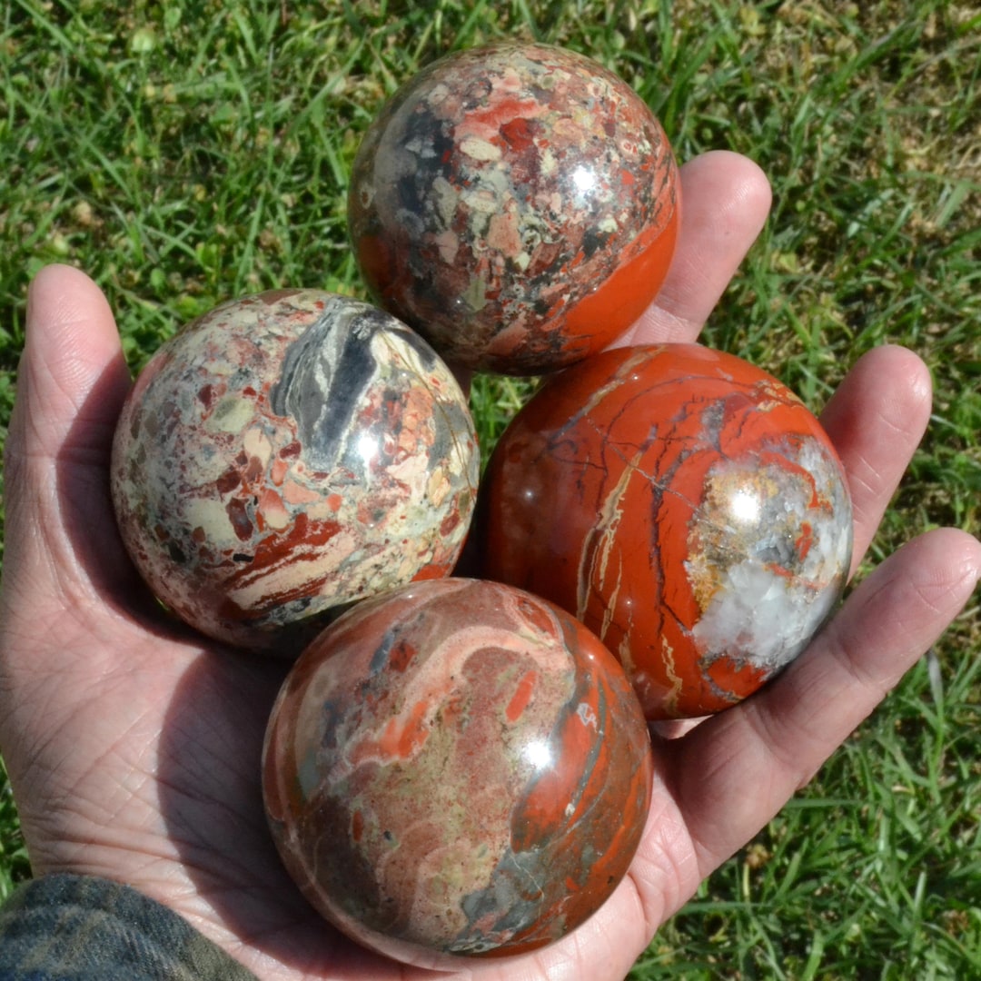 Brecciated Red Jasper Sphere: AAAAA+ Quality Crystal - Etsy