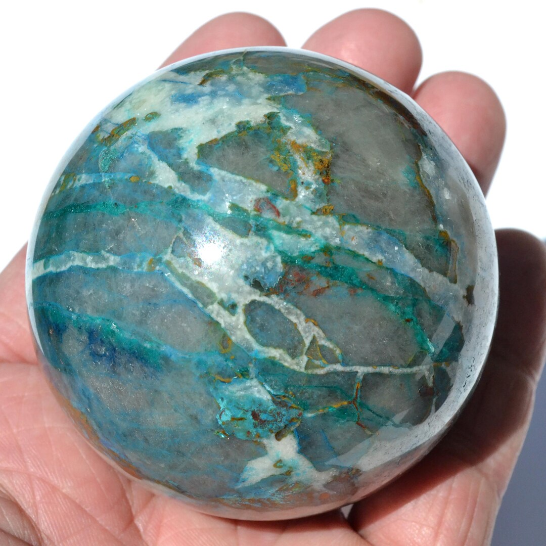 Quantum Ocho Sphere - Rare Quality- Quartz, Dioptase, Shattuckite ...