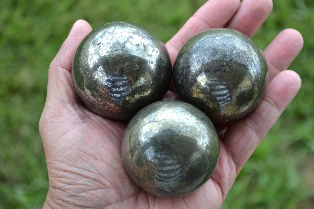 Pyrite Spheres - Natural Pyrite Sphere - Luck and Good Fortune ...