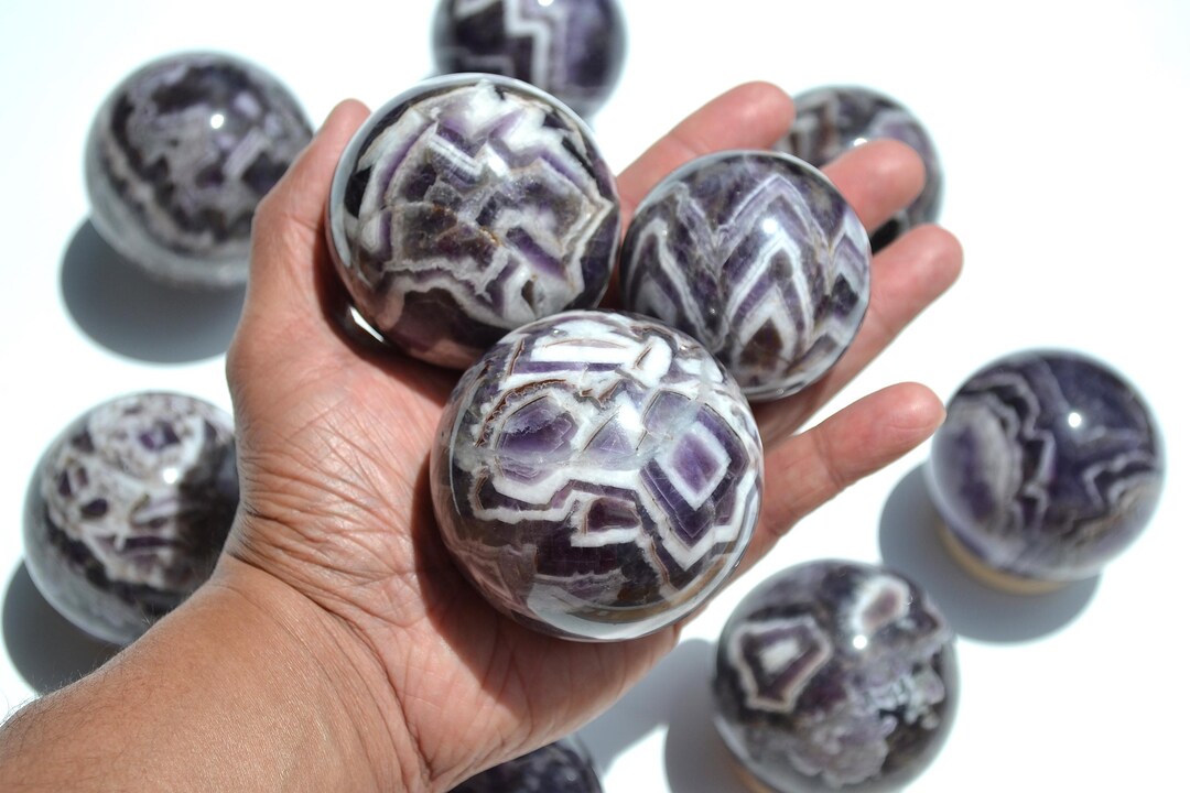 Chevron Amethyst Spheres - Dog Tooth Amethyst - Etsy