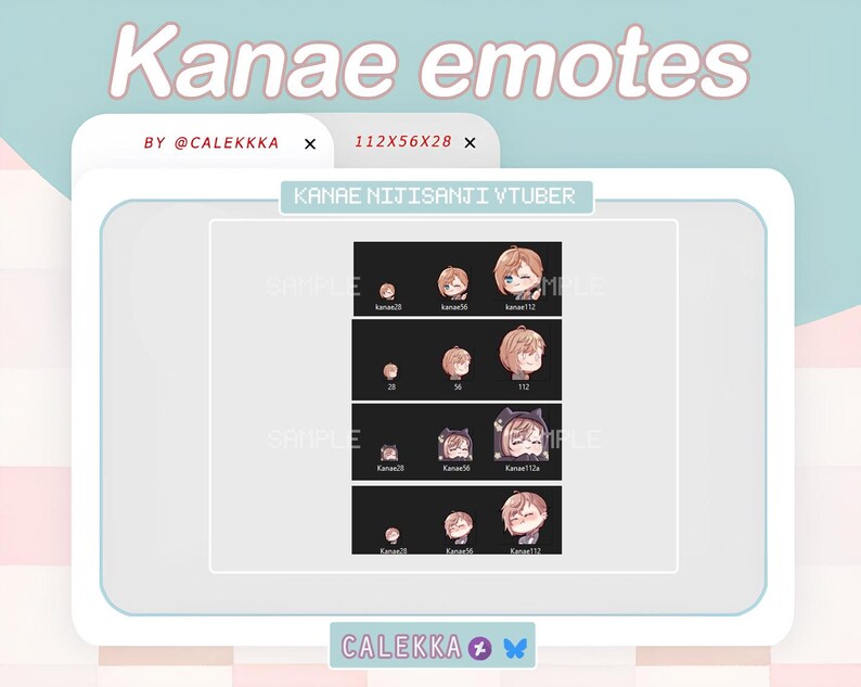 NIJISANJI Sticker Kanae Vtuber 4 Emotes Pack for Discord, Twitch ...
