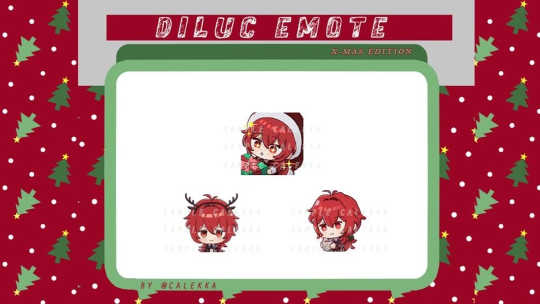 Diluc Emote Genshin Impact Emote Pack Christmas X3 emotes for Discord ...