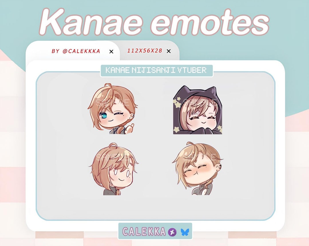 NIJISANJI Sticker Kanae Vtuber 4 Emotes Pack for Discord, Twitch ...