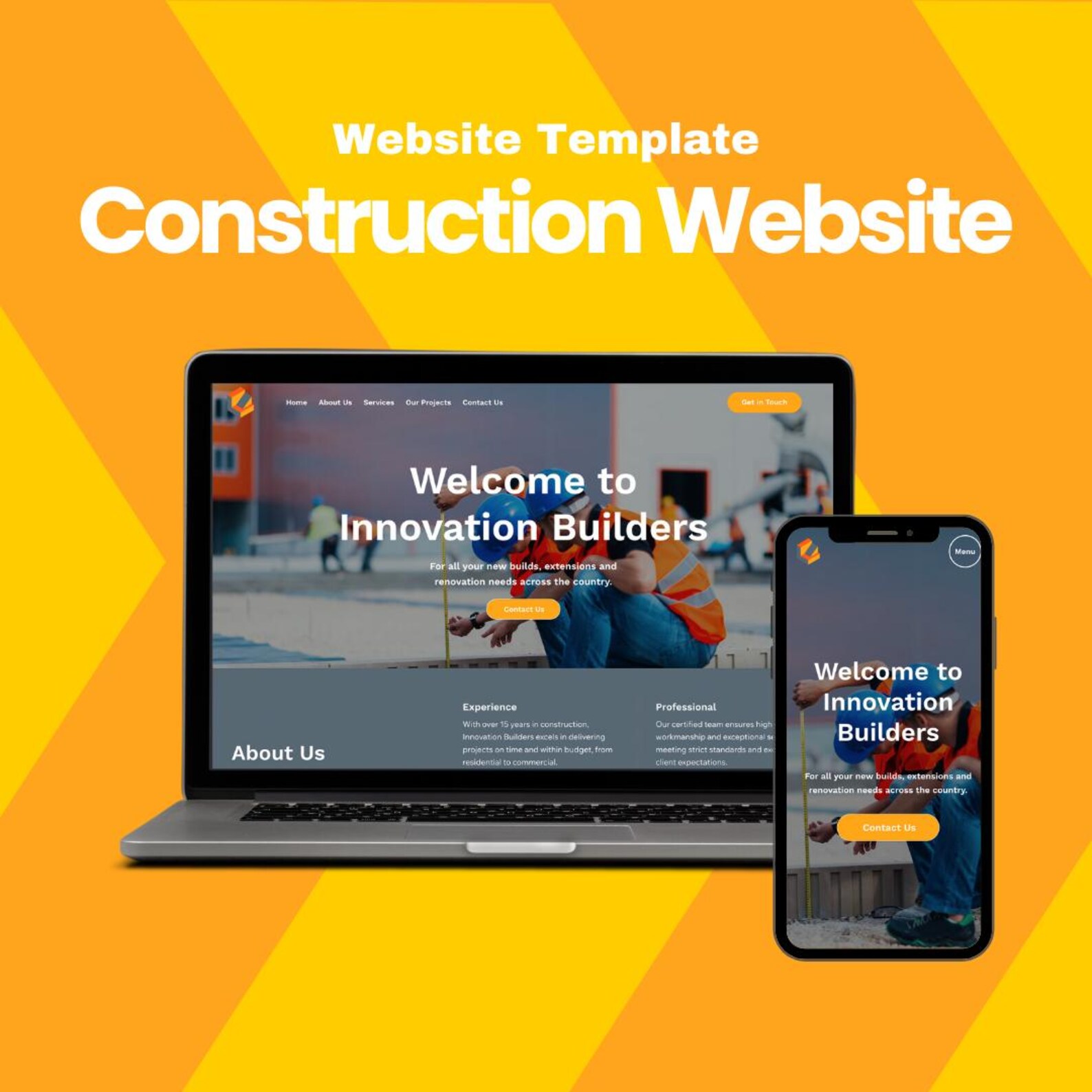 Construction Company Website Template | Builder | Contractor | Project ...