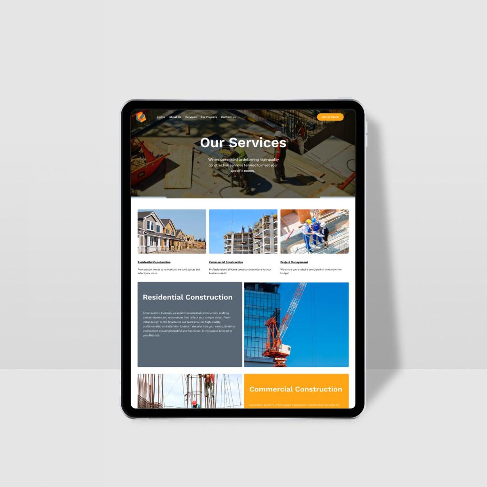 Construction Company Website Template | Builder | Contractor | Project ...