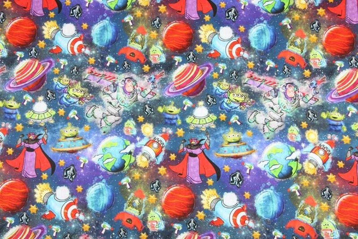 Toy Story Fabric Buzz Lightyear Fabric 100% Cotton Cartoon Fabric by ...