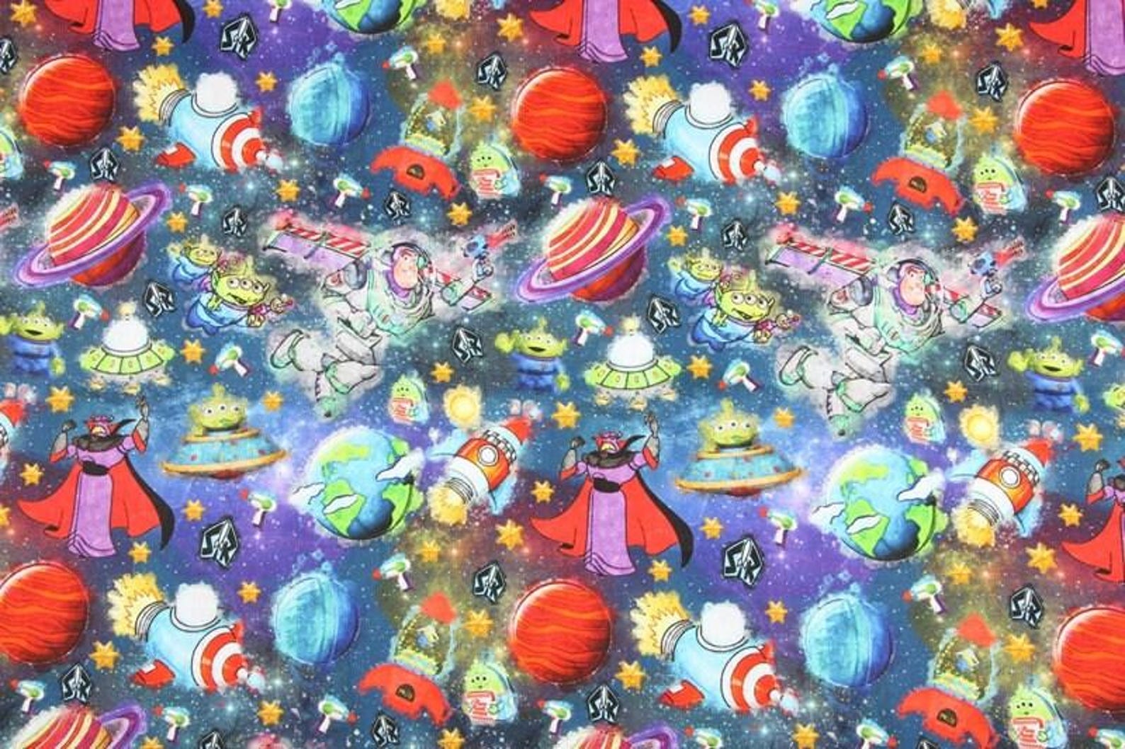 Toy Story Fabric Buzz Lightyear Fabric 100% Cotton Cartoon Fabric by ...