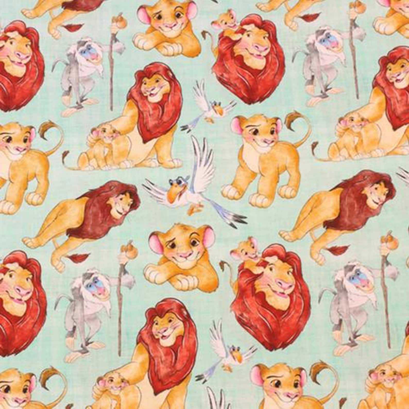 The Lion King Simba Fabric 100% Cotton by the Half Yard - Etsy