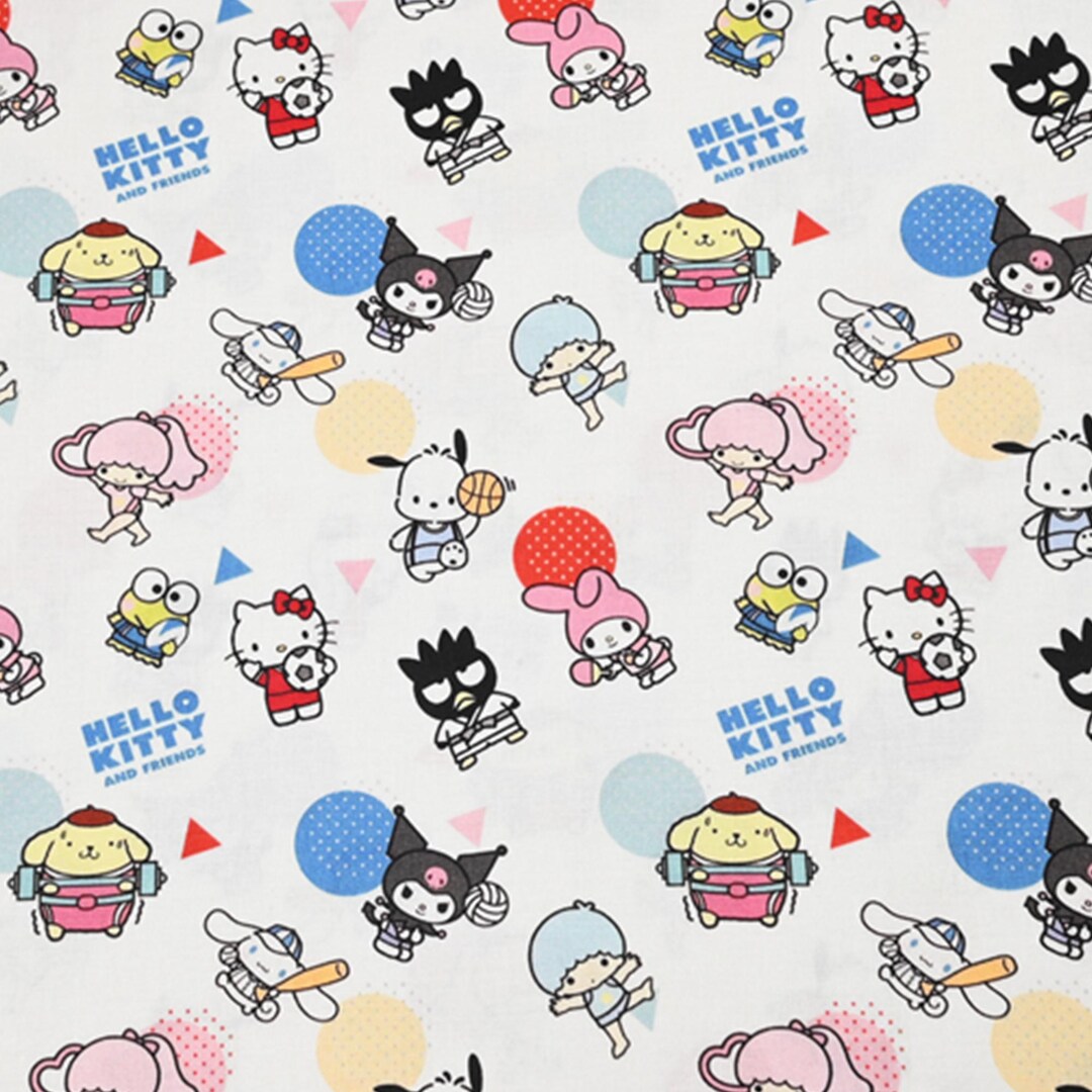 Sanrio Character Fabric Hello Kitty Fabric 100% Cotton Cartoon Fabric ...