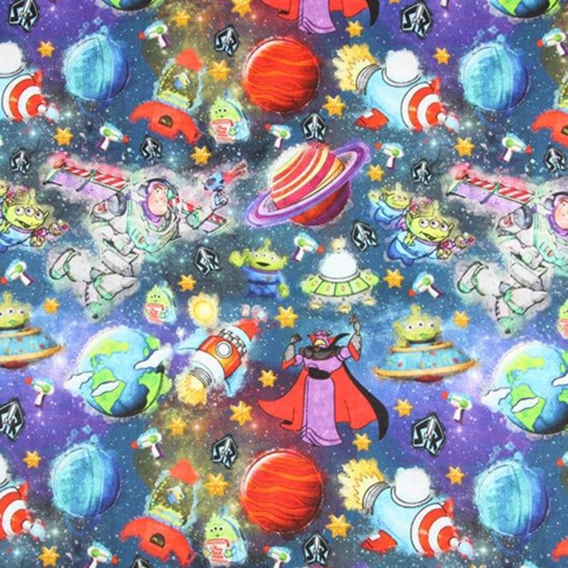 Toy Story Fabric Buzz Lightyear Fabric 100% Cotton Cartoon Fabric by ...