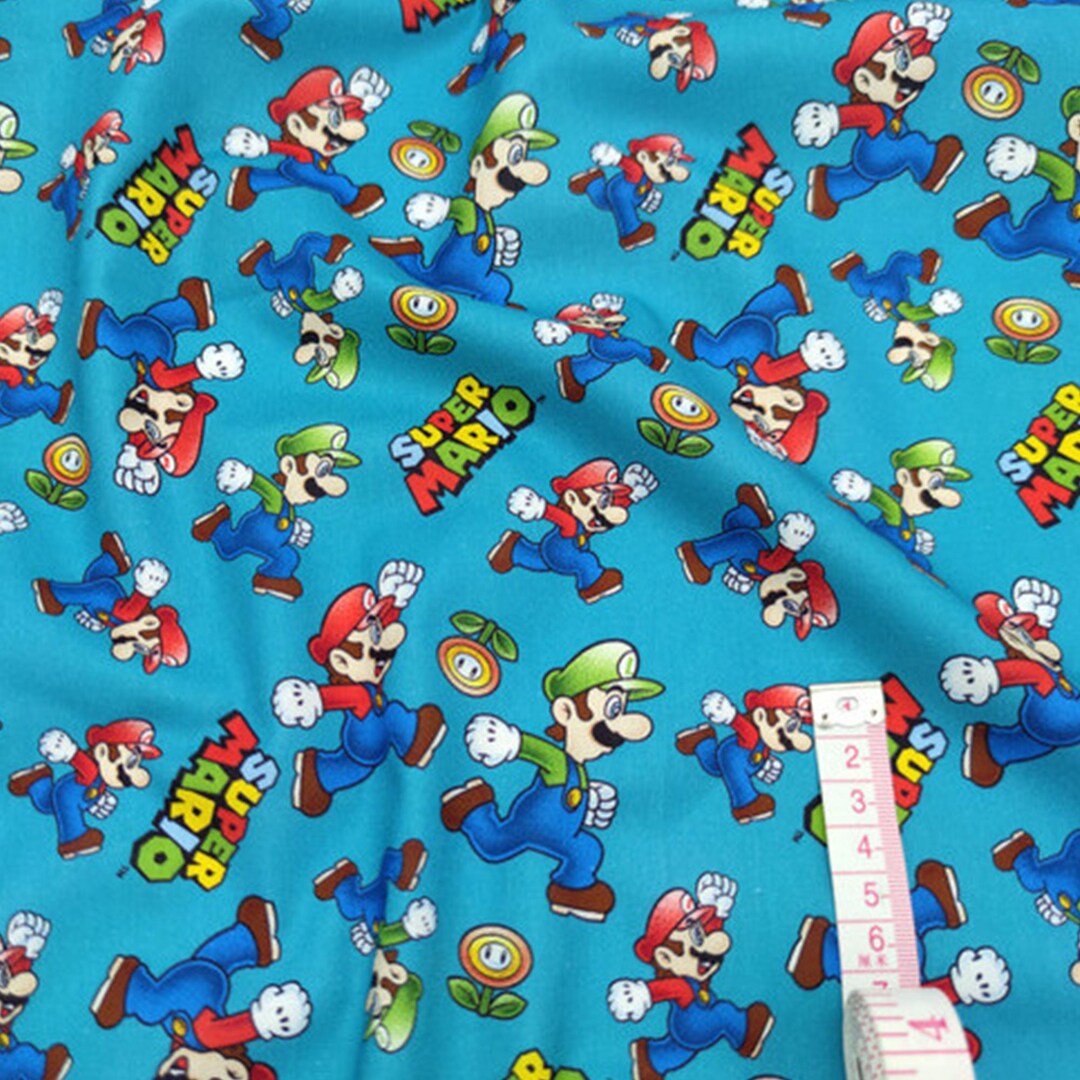 Super Mario Fabric 100% Cotton Cartoon Fabric by the Half Yard - Etsy