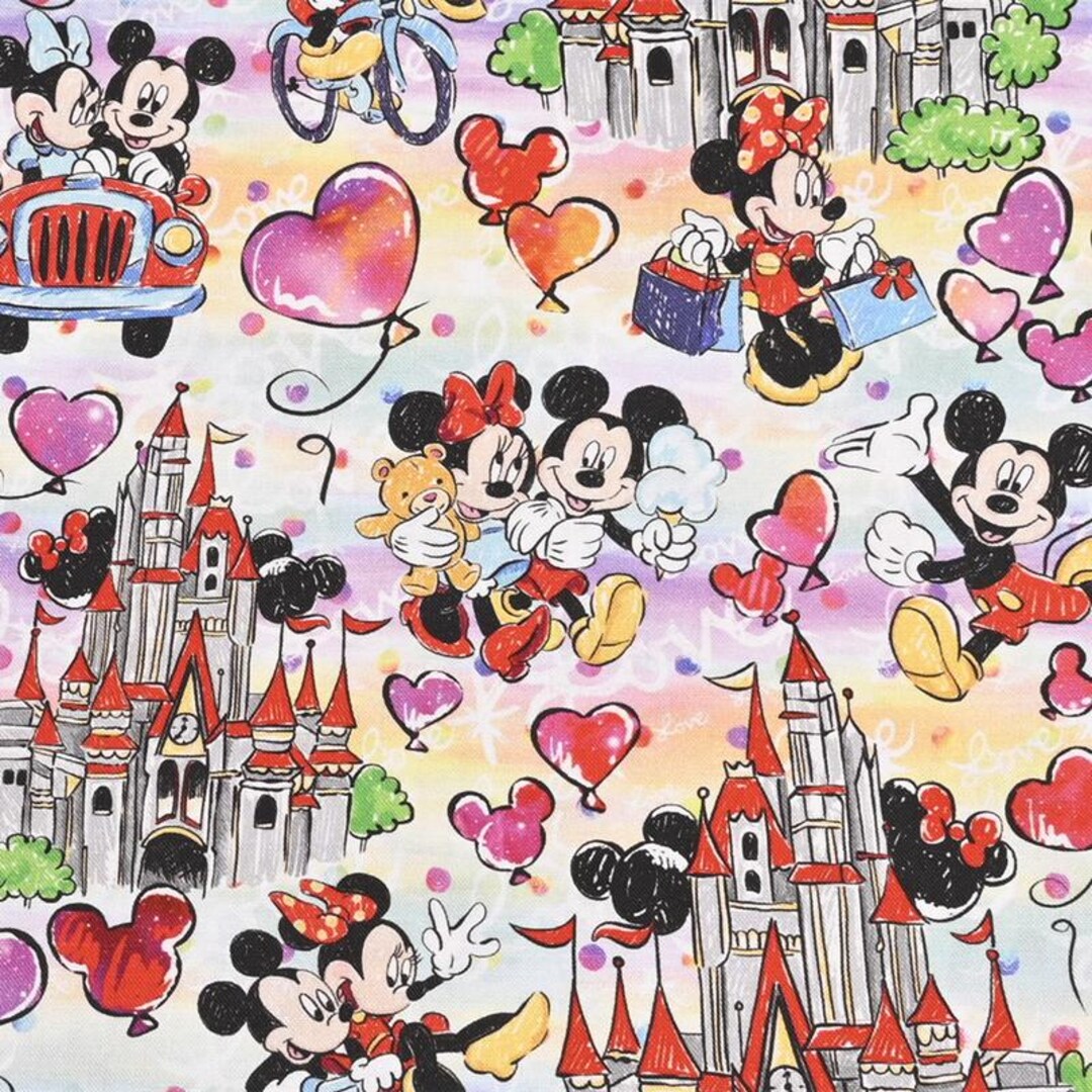 Mickey Mouse Fabric Mickey and Minnie Fabric Disney Castle Fabric ...