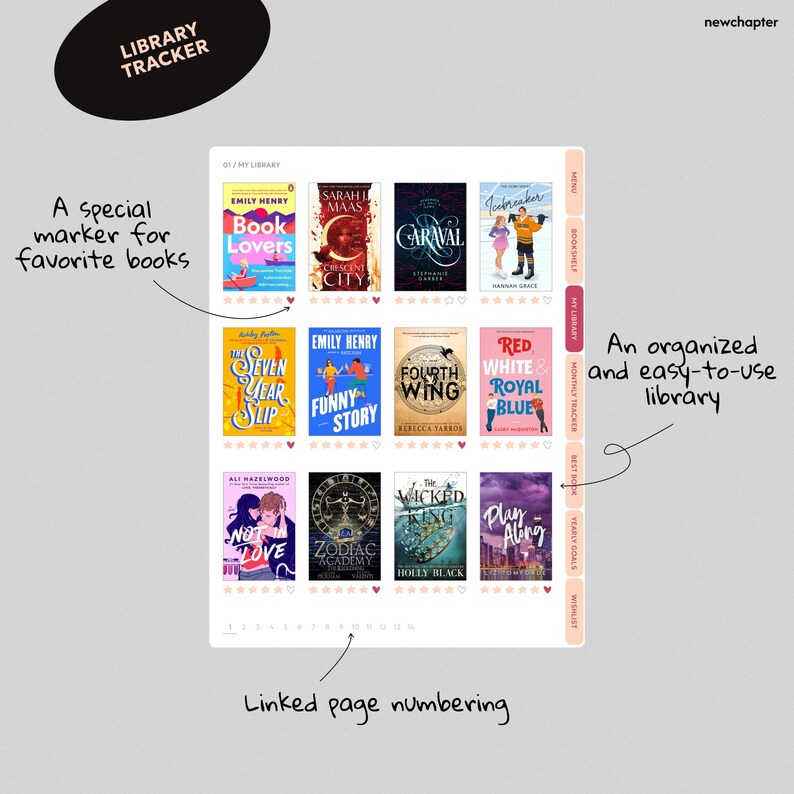 Digital Reading Journal: Book Tracker, Goodnotes Planner (PDF), Read a ...