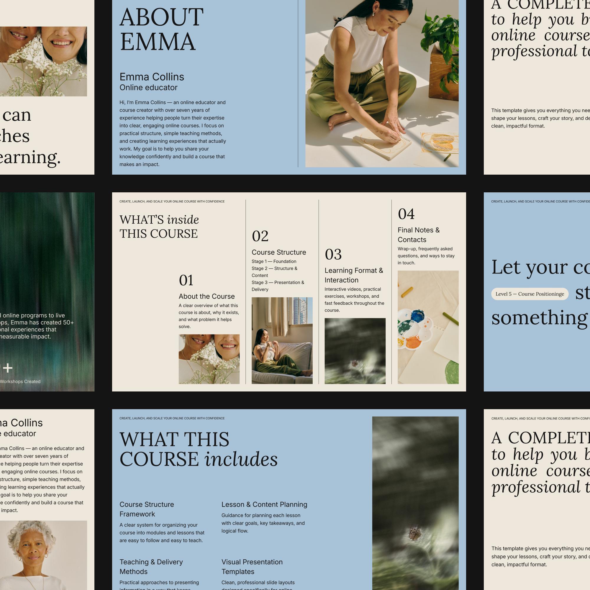 Canva Course Presentation Template for Coaches & Creators: Modern Pitch ...