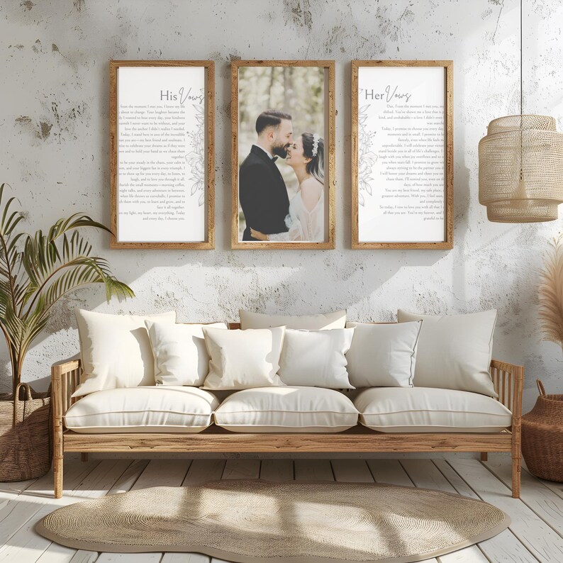 Editable Wedding Vow Keepsake Template | First Anniversary Gift | Canva ...