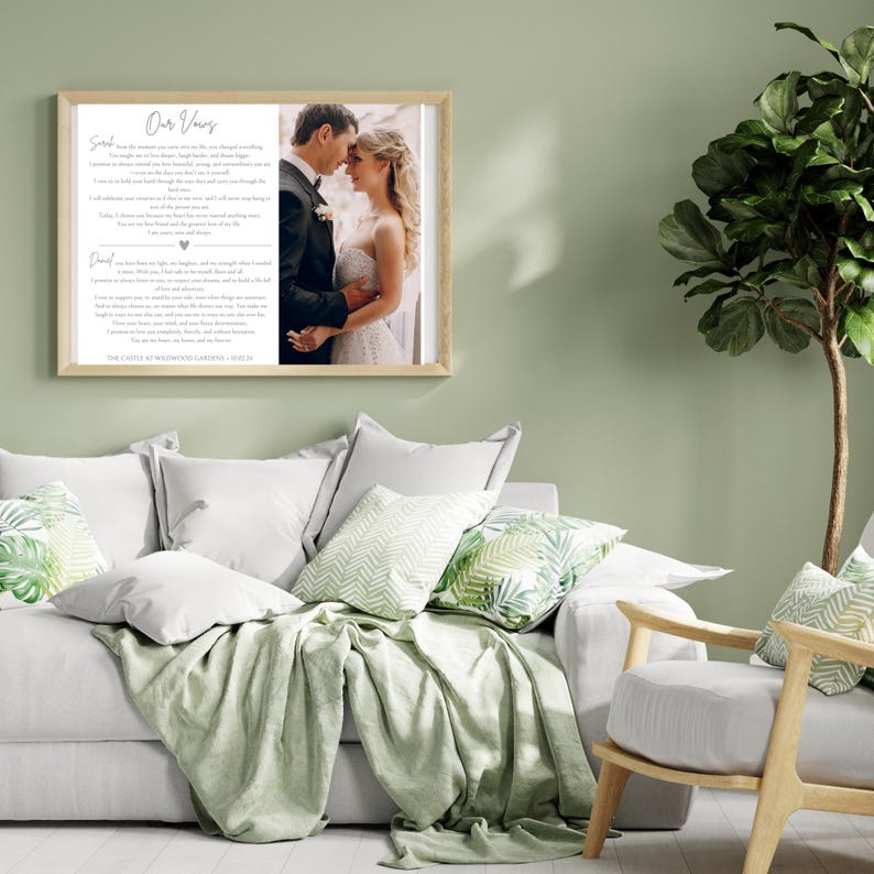 Editable Wedding Vow Keepsake Template | First Anniversary Gift | Canva ...