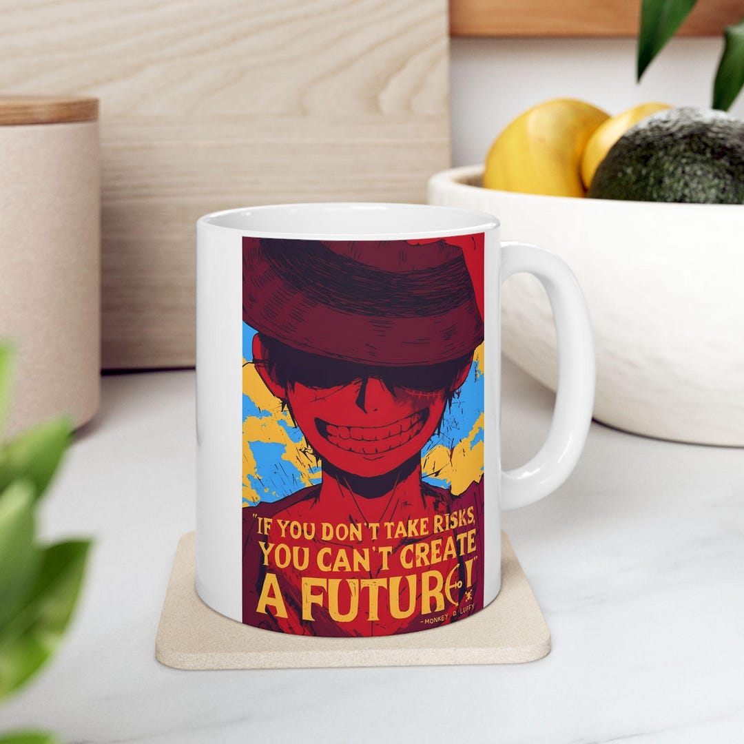 Anime Mug, One Piece Mug, Luffy Quote Mug, Ceramic Mug, Gift for Anime ...