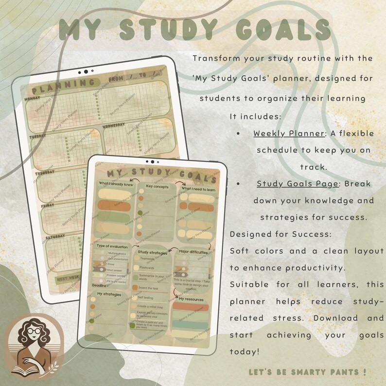 My Study Goals Planner Weekly Planner & Study Organization Tool for ...