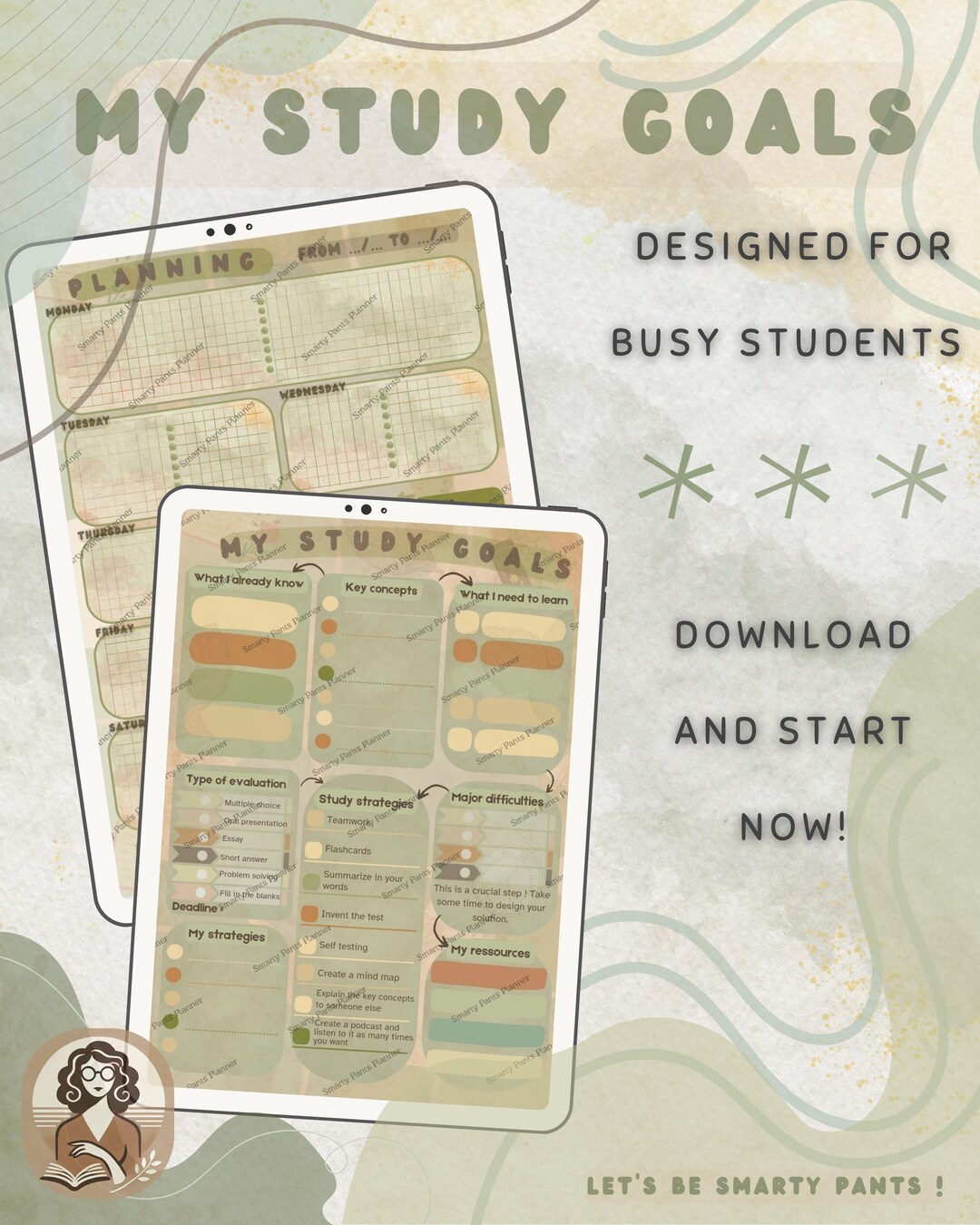 My Study Goals Planner Weekly Planner & Study Organization Tool for ...