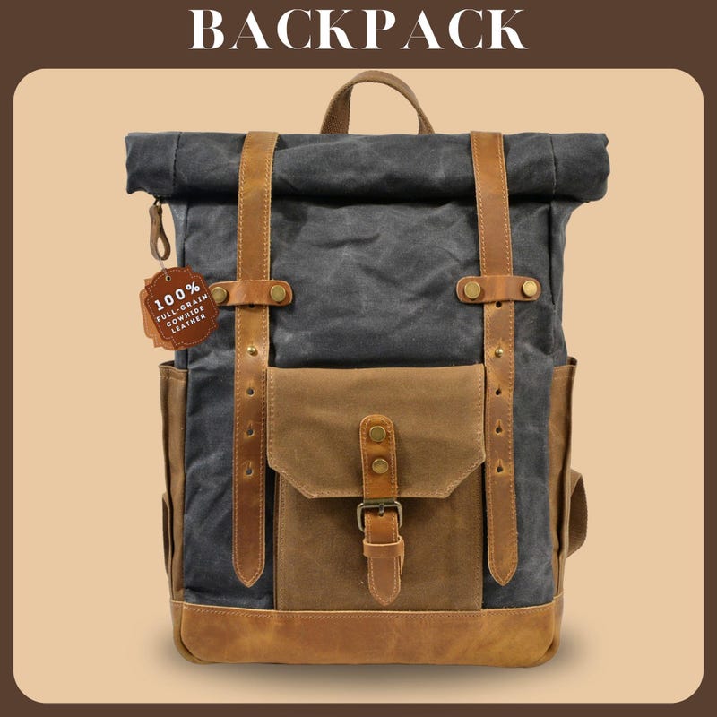 Canvas Backpack Men - Etsy