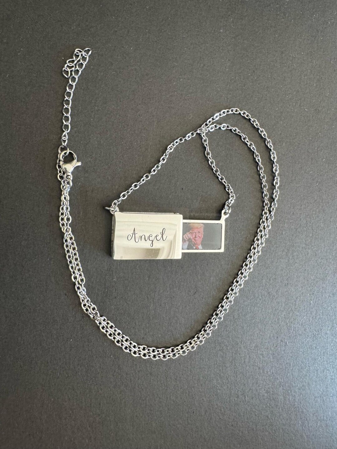 Personalized Envelope Locket Necklace Custom Photo Pull-out Necklace ...