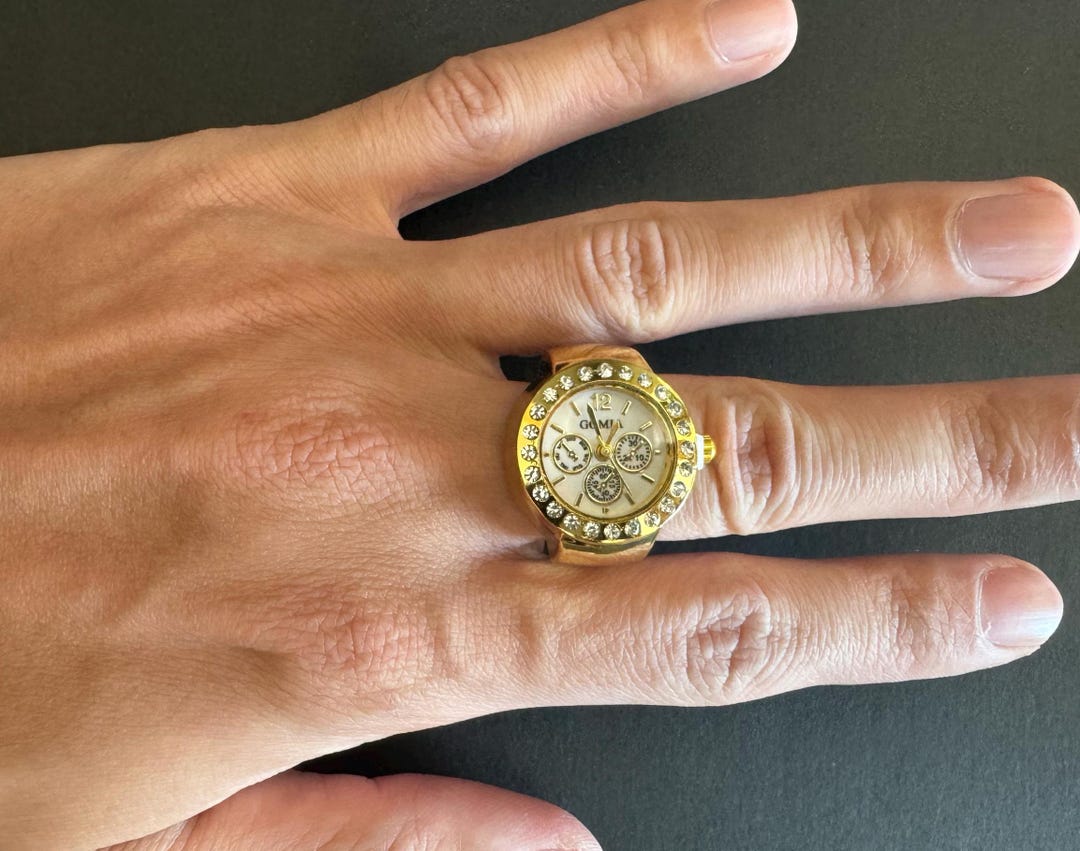 Adjustable Retro Watch Ring - Vintage Style Dial Ring Jewelry - Unique ...