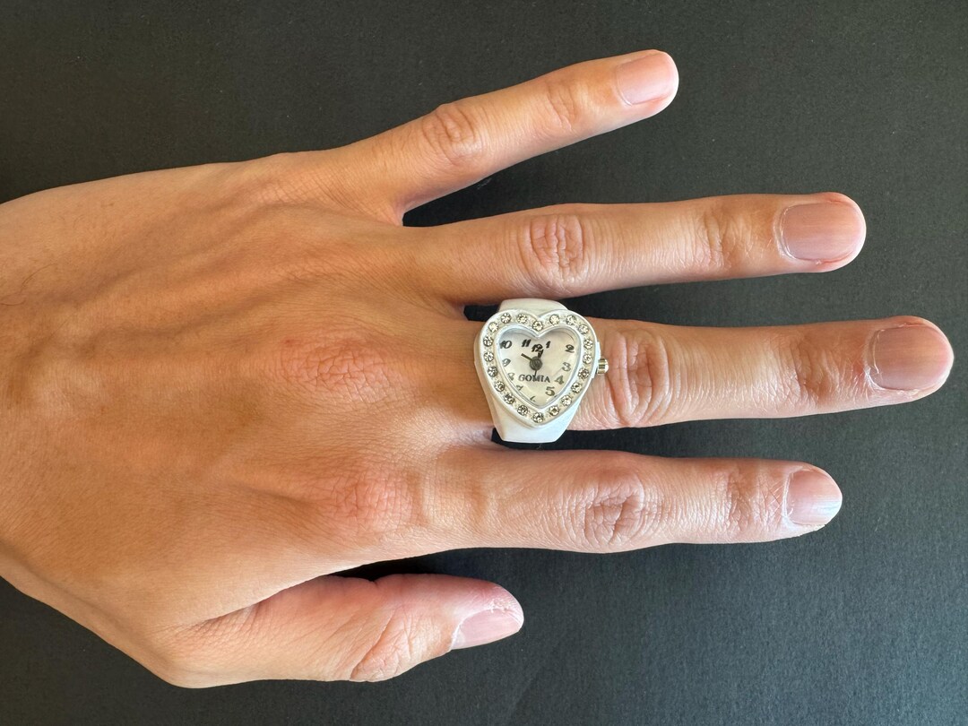 Heart-shaped Retro Dial Ring Watch - Adjustable Vintage Women's Watch ...