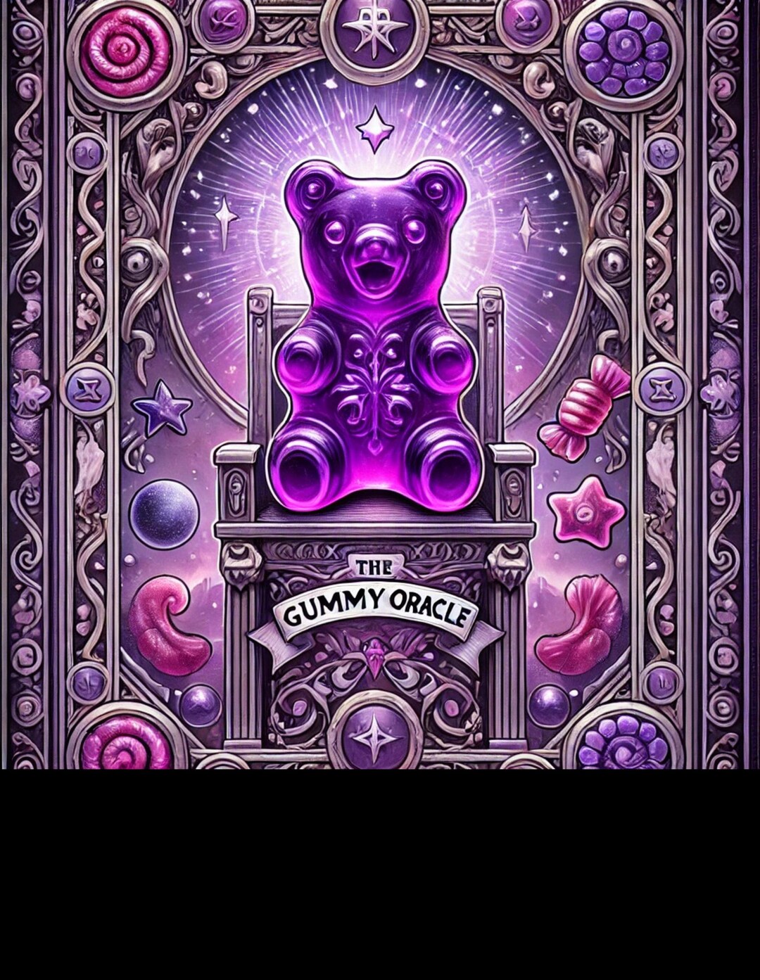 Gummy Bear Oracle Mug purple, Colorful Gummy Bear Design, Unique Coffee Mug, Wisdom Inspiring ...