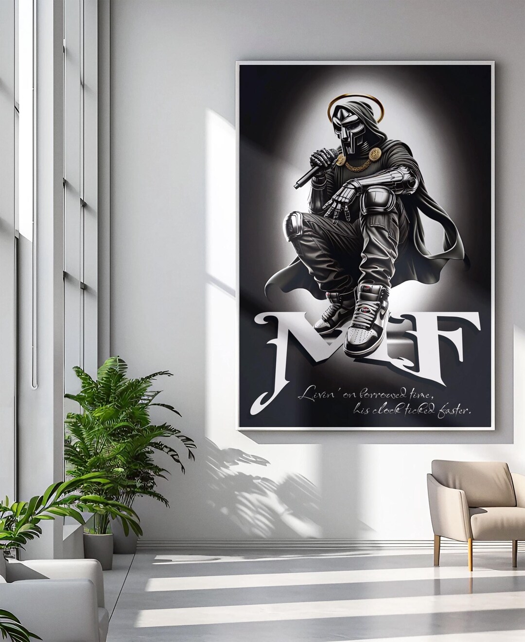 MF Doom 'borrowed Time Poster' | MF Doom Art, Hip Hop Wall Art, MF Doom ...