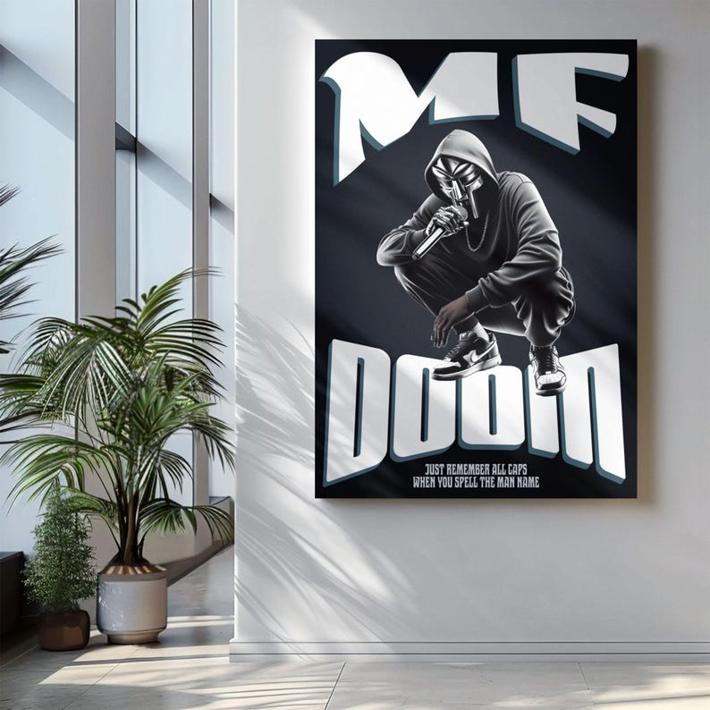 MF Doom 'all Caps' MF Doom Art, Hip Hop Wall Art, MF Doom Digital Print ...