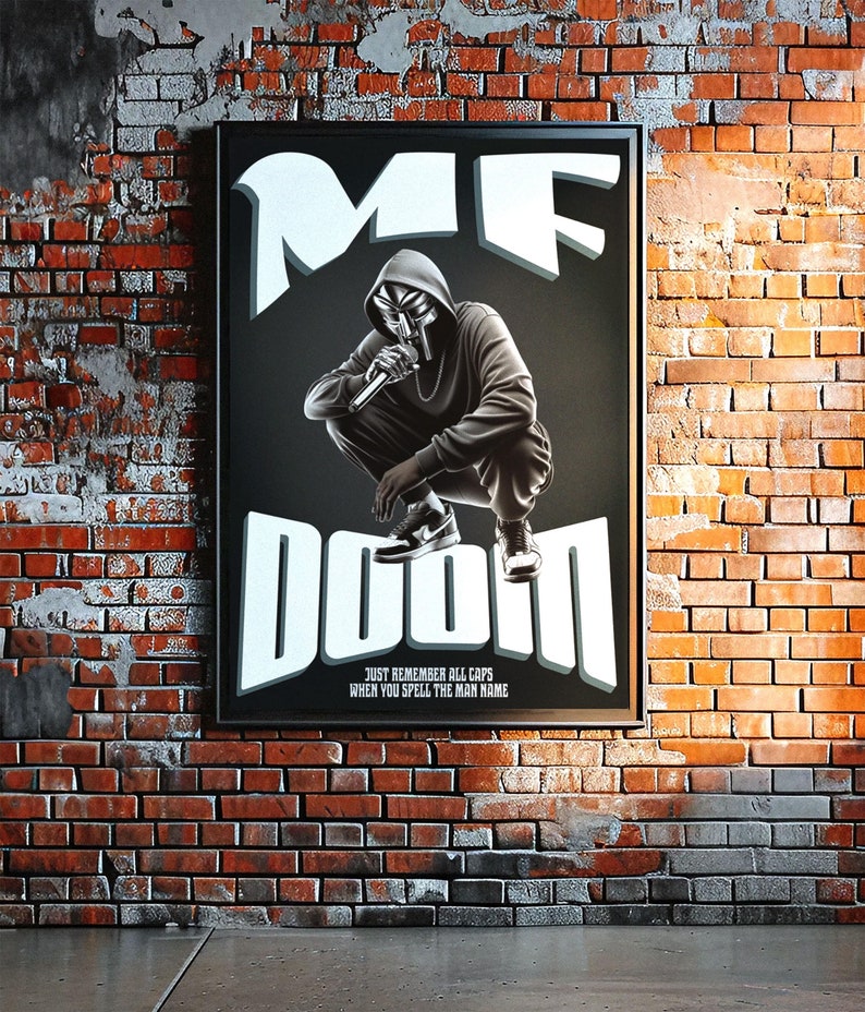 MF Doom 'all Caps' | MF Doom Art, Hip Hop Wall Art, MF Doom Digital ...