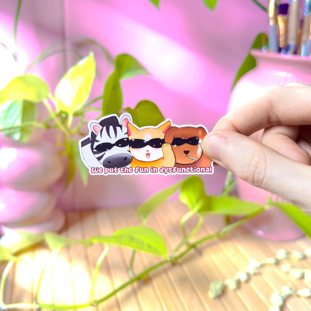 Cute Animal Sticker | Chibi Cat, Dog & Zebra Party | We Put the Fun in ...