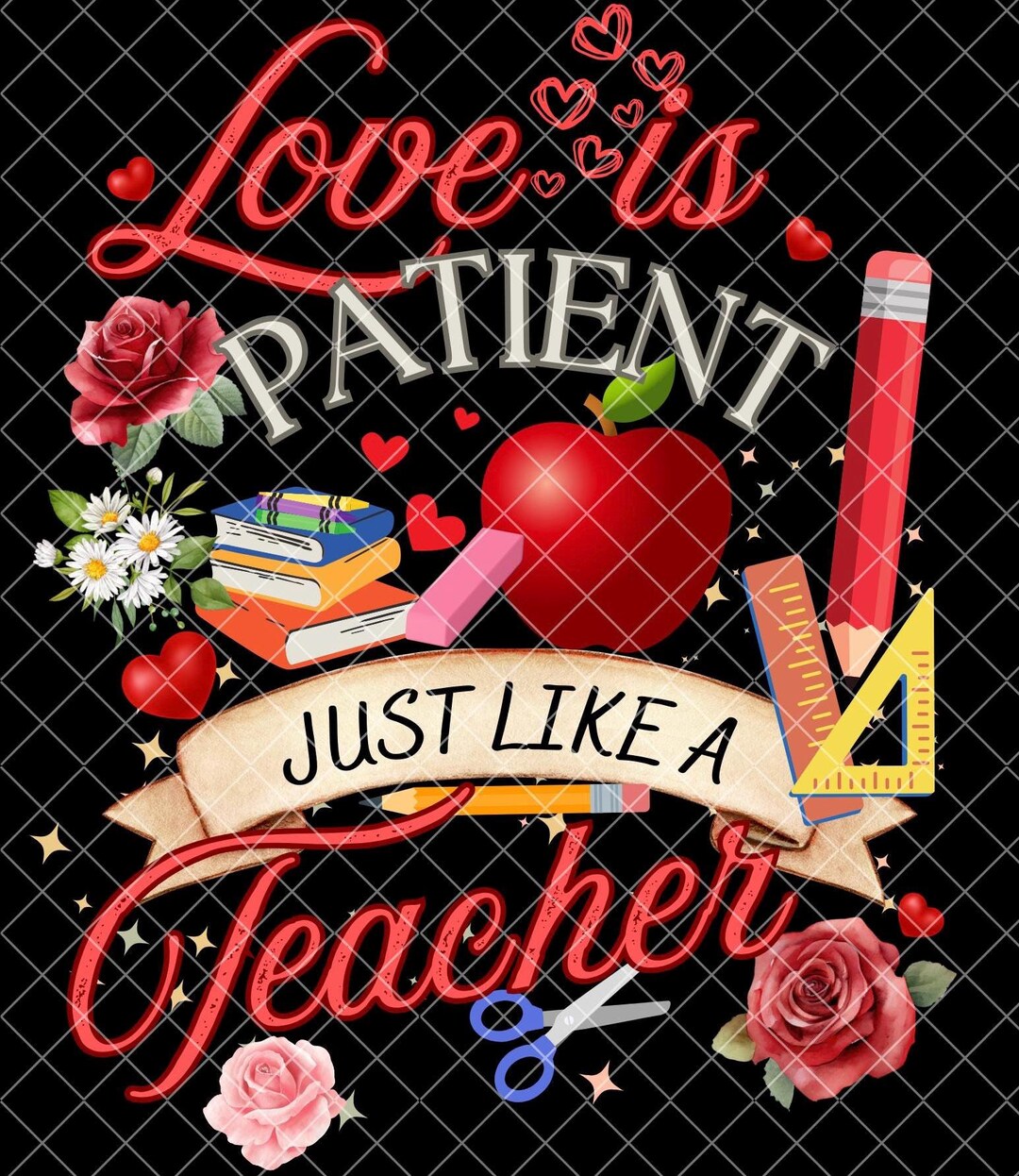 Valentines Teacher Love PNG, Trendy Teacher SVG, Sublimation, Cute and ...